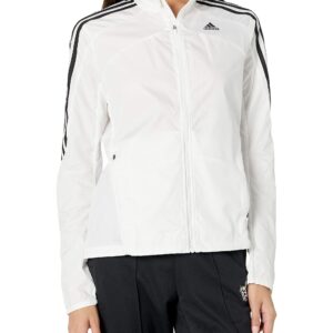 adidas Women's Marathon 3-Stripes Jacket, White, Small