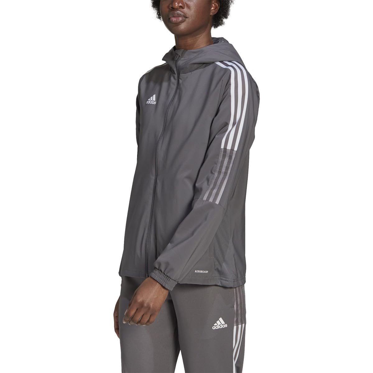 adidas womens Tiro 21 Windbreaker Team Grey Medium