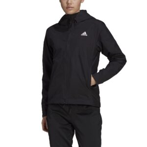 adidas womens basic 3-stripes rain.rdy jacket black medium