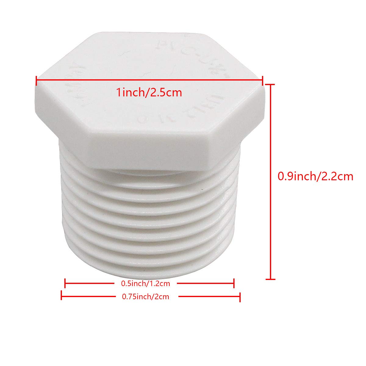 XtremeAmazing 1/2 Inch Water Heater Drain Plug for RV Camper and Atwood Water Heaters White 11630 91857 Pack of 12