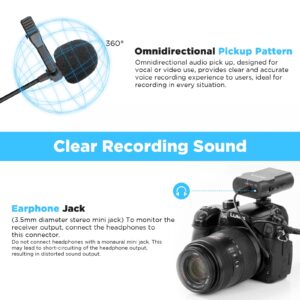 Wireless Lavalier Microphone System BOYA-CWM1 2.4GHz Wireless Lapel Microphone with 1 Transmitter and 1 Receiver Professional Lav Mic for DSLR Cameras, Camcorders, iPhone, Android Smartphones