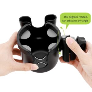 Accmor Stroller Cup Holder with Phone Holder, Bike Cup Holder, Universal Cup Holder for Uppababy Nuna Doona Strollers, 2-in-1 Cup Phone Holder for Stroller, Bike, Wheelchair, Walker, Scooter