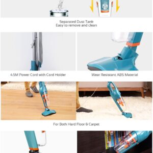 Deerma 2 in 1 Vacuum Cleaner, Handheld Lightweight Vacuum Cleaner with 13kpa Strong Suction Corded Upright Stick Vacuum for Hard Floor Car Pet Hair