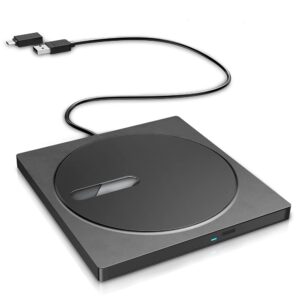 versiontech. external cd dvd drive, usb 3.0 type c ultra-slim superdrive optical burner writer player cd dvd +/- rw, compatible with windows 10 8 7 xp vista mac os system for mac pro air imac laptop