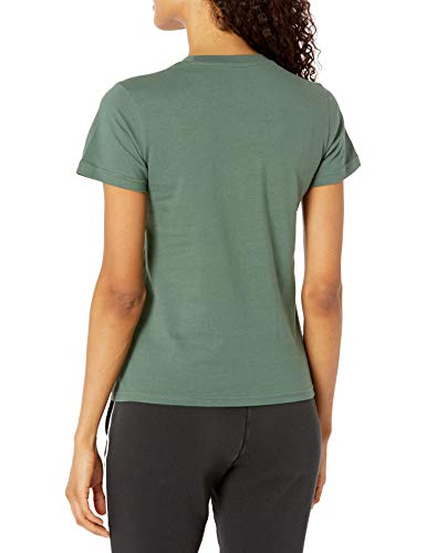 adidas womens Foil Linear Graphic Tee Green Oxide Small