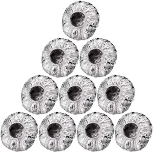 12 Pieces Deep Conditioning Caps Aluminum Foil Reusable Hair Processing Caps Hair Coloring Shower Caps for Home Salon Use (Silvery, 12 Inch)