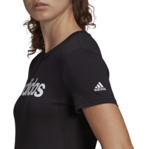 adidas womens Linear T-Shirt Black/White Medium