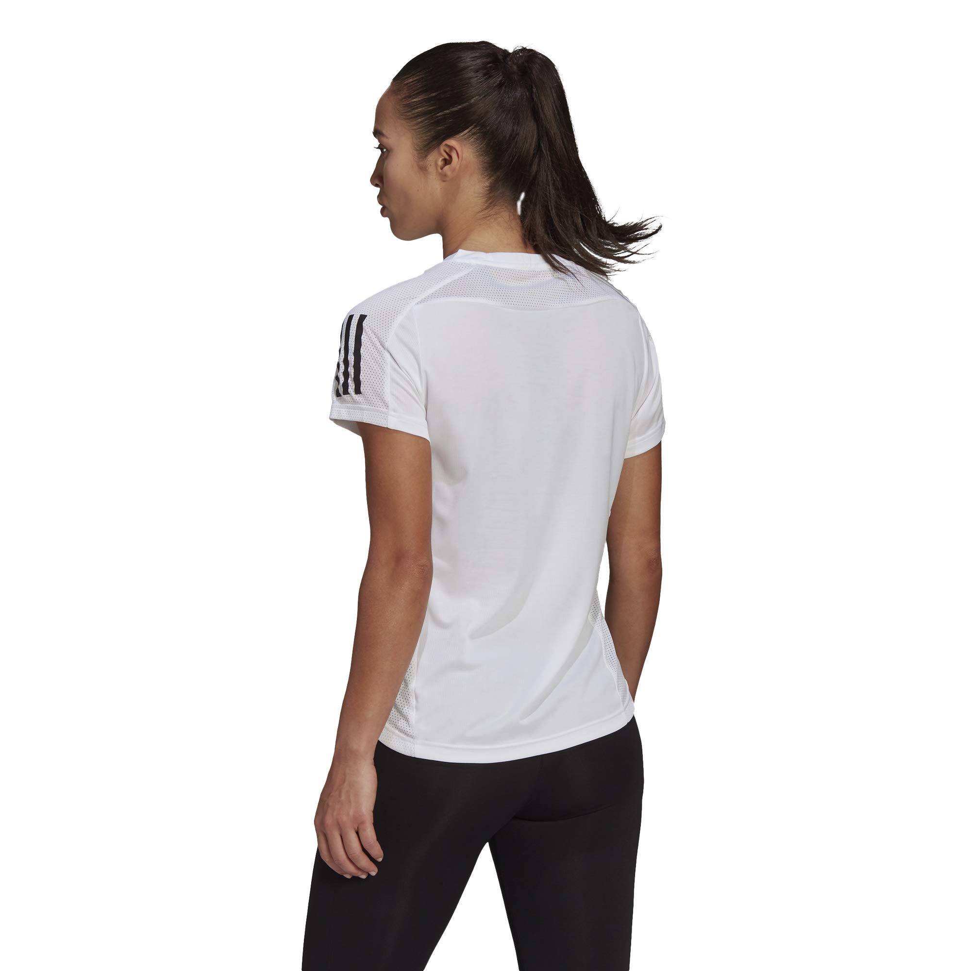 adidas womens Own the Run Tee T Shirt, Core White/Black, X-Small US