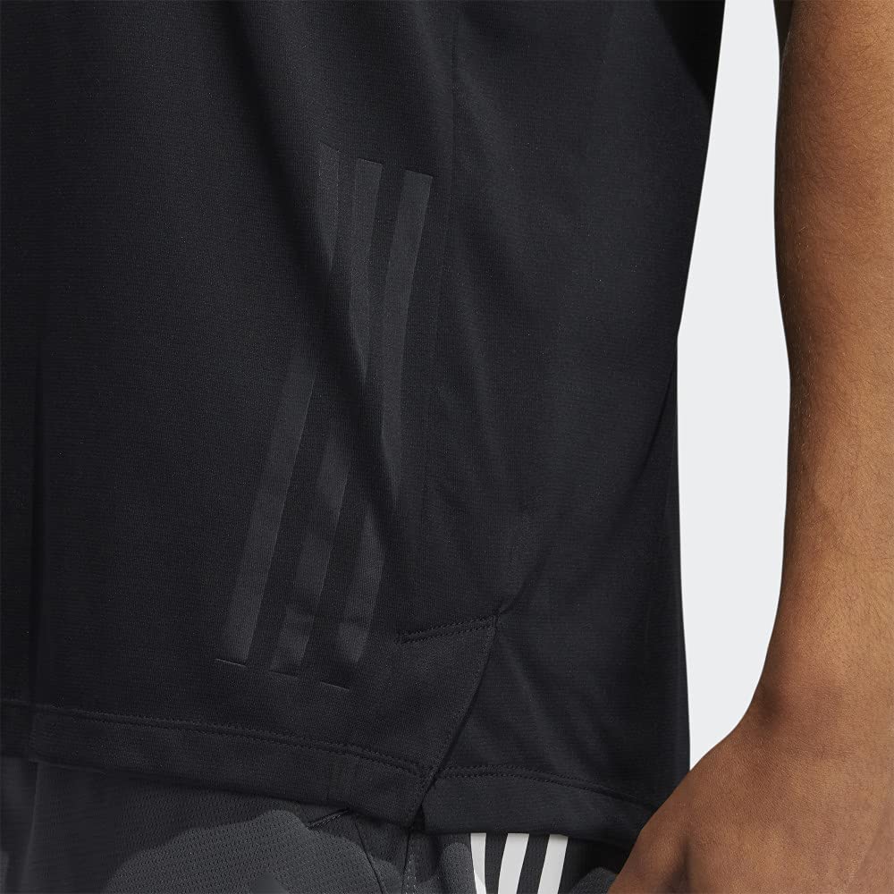 adidas mens Aero Flow PB Tee Black Small