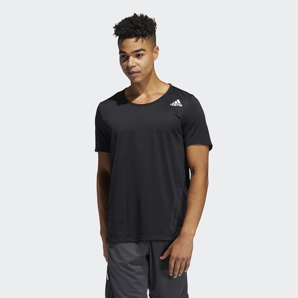 adidas mens Aero Flow PB Tee Black Small