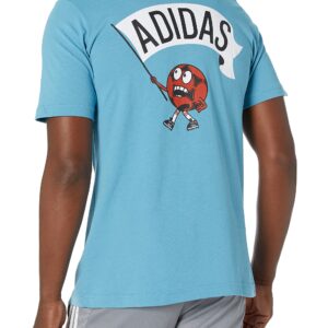 adidas mens Lil Flag Tee Hazy Blue Medium