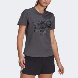 adidas womens Leo Graphic Tee Grey X-Small