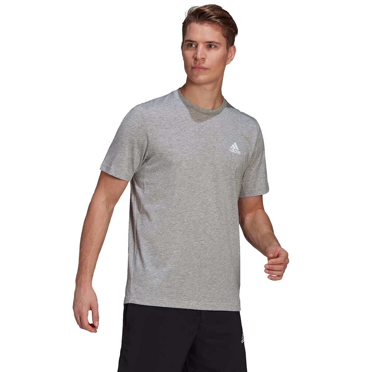 adidas mens FR Tee Medium Grey Heather/White X-Large