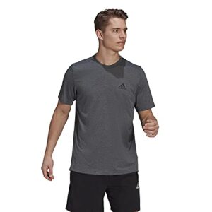 adidas mens fr tee dark grey heather/black medium