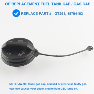 Gas Cap, Fuel Cap Replace GT291, 15794103 Compatible with Chevy GMC Buick Pontiac Saturn - 2004-2012 Colorado Canyon, 2005-2009 Trailblazer Envoy, 2004-2006 GTO, 2002-2007 Vue, 2005-2007 Rainier, More