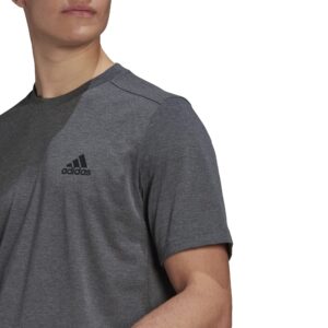 adidas mens FR Tee Dark Grey Heather/Black Large