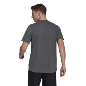 adidas mens FR Tee Dark Grey Heather/Black Large