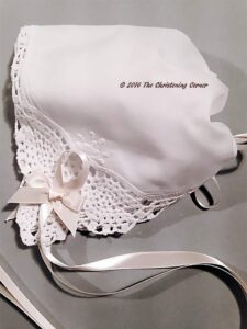 angel lace christening handkerchief bonnet