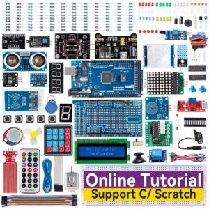 sunfounder project the most complete electrnoics starter kit compatible with arduino mega 2560 r3 mega328 nano, 73 tutorials included