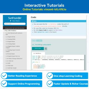 SunFounder Project The Most Complete Electrnoics Starter Kit Compatible with Arduino Mega 2560 R3 Mega328 Nano, 73 Tutorials Included