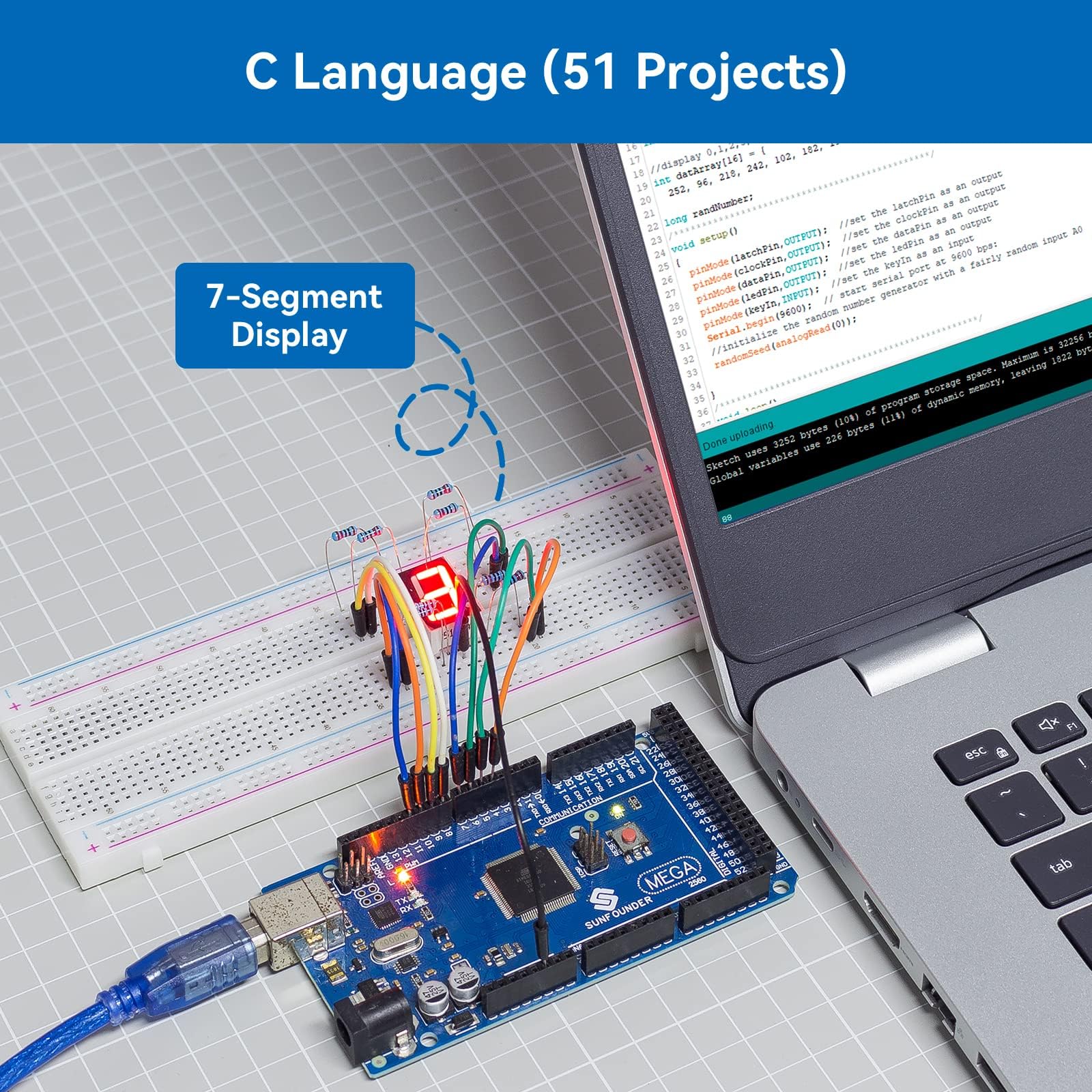 SunFounder Project The Most Complete Electrnoics Starter Kit Compatible with Arduino Mega 2560 R3 Mega328 Nano, 73 Tutorials Included