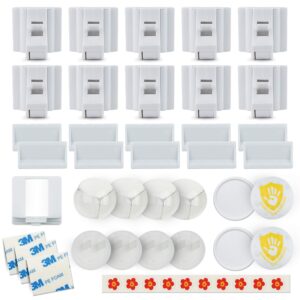 Baby Proofing, 37 Pcs Set Cabinet Locks Child Safety- 10 Magnetic Cabinet Locks+2 Keys, 8 Clear Corner Protectors, 4 Outlet Plugs, 10 Child Safety Locks, No Drill Required Baby Proof Set