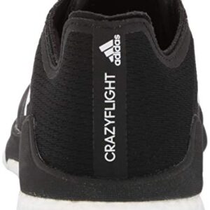 adidas Women's Crazyflight Volleyball Shoe, Black/White/Black, 8