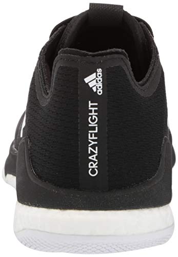 adidas Women's Crazyflight Volleyball Shoe, Black/White/Black, 8