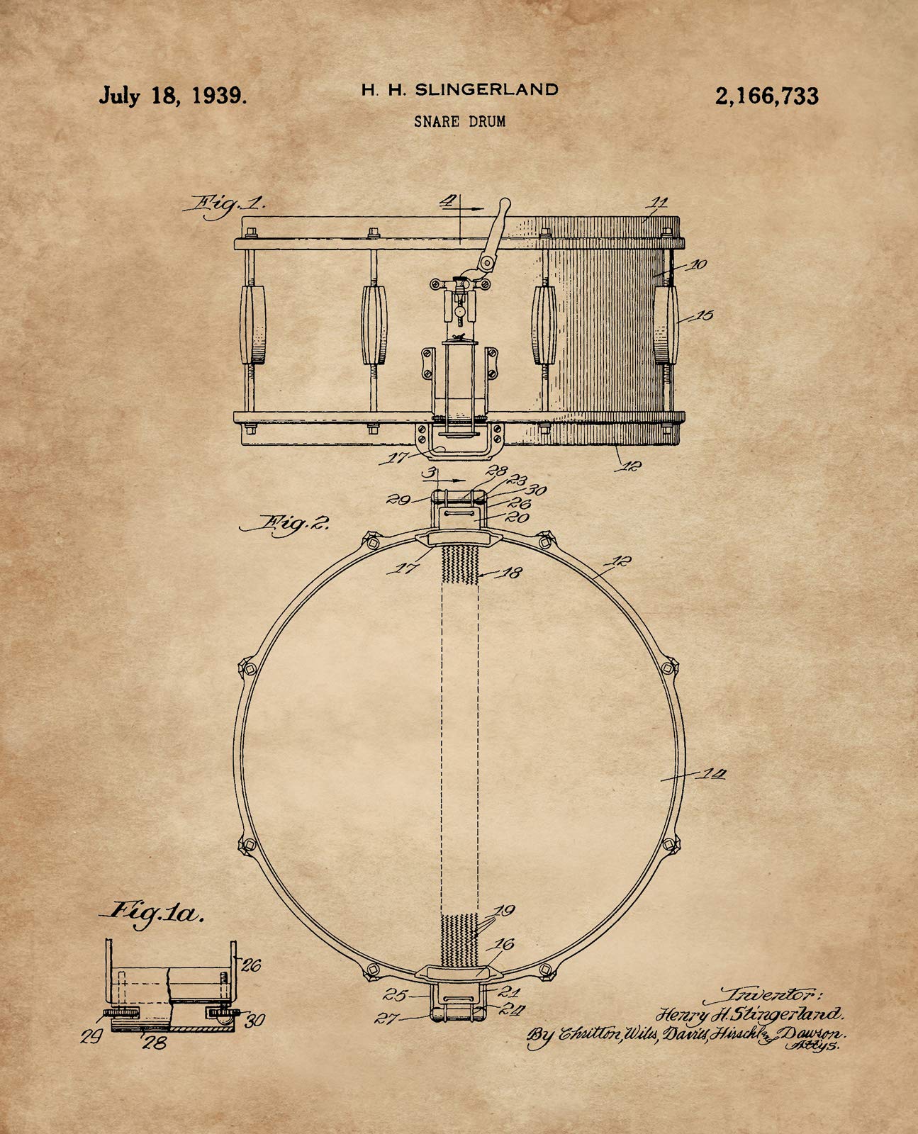 Drummer Gifts for Men - Music Wall Decor - Set of 6 (8x10) Unframed Drum Patent Wall Art Prints - Music Room Studio Decorations - Percussionists Teachers Musicians