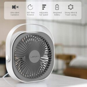 Lahuko 2022 Upgraded Personal USB Desk Fan[8 inch], 3 Speeds Portable Table Cooling Fan Powered by USB,360° Rotatable,Quiet Operation,for Home Desktop Office Car Outdoor Travel