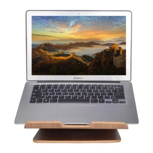 SAMDI Wood Laptop Stand for Desk,Laptop Holder Stand,Wooden Cooling Computer Holder,Suitable for Most laptops Heat Dissipation Shelf (Walnut)