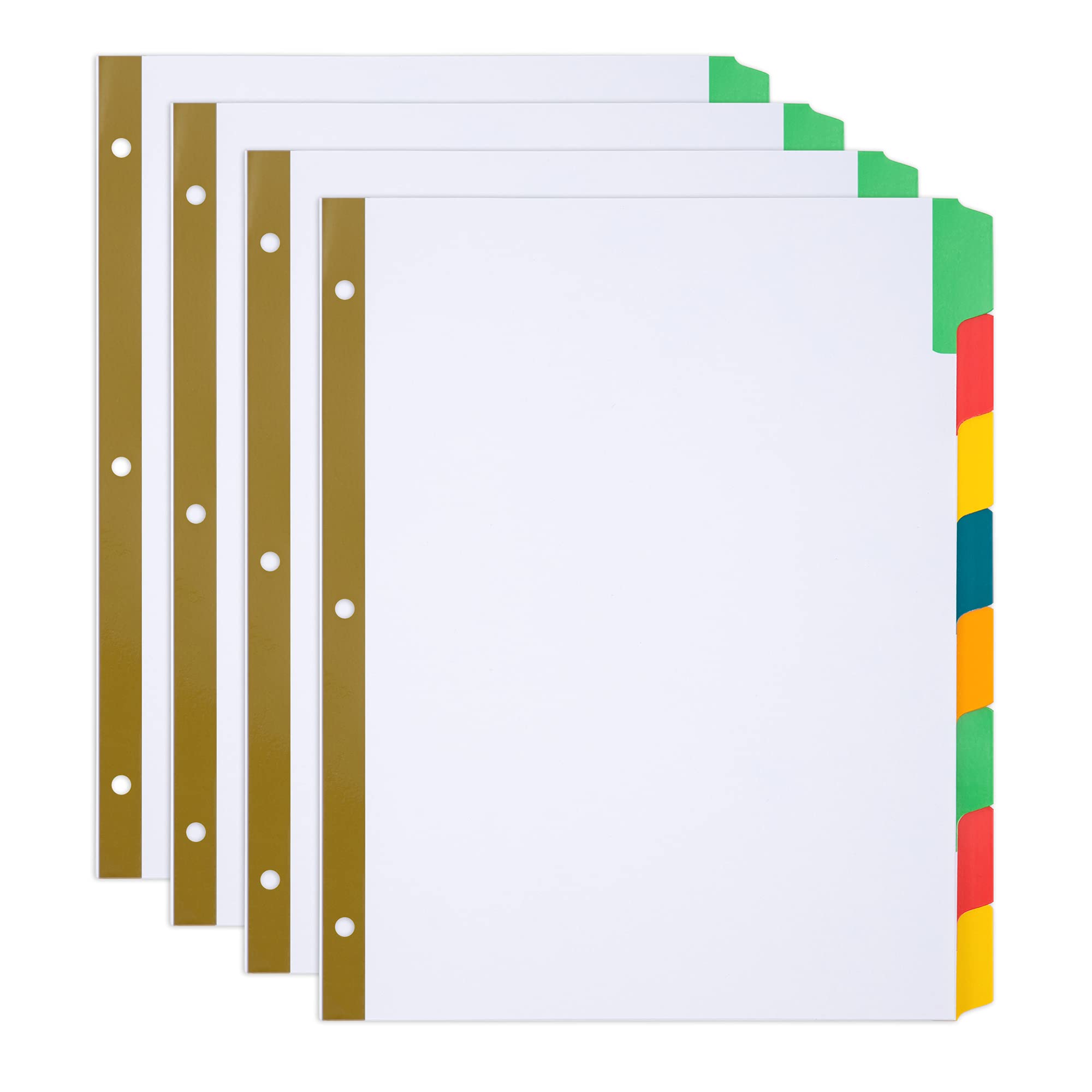 Amazon Basics Paper Binder Dividers, Letter Size, 1/5 Cut Tabs , 100 pcs