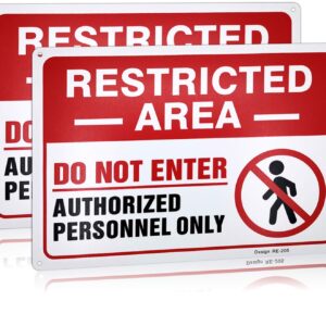 No Access Sign,Restricted Area Sign,Authorized Personnel Only,10x14 Inch Rust Free Aluminum, UV Ink Printing,Indoor or Outdoor Use for Home and Business(2-Pack)