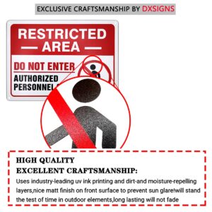 No Access Sign,Restricted Area Sign,Authorized Personnel Only,10x14 Inch Rust Free Aluminum, UV Ink Printing,Indoor or Outdoor Use for Home and Business(2-Pack)