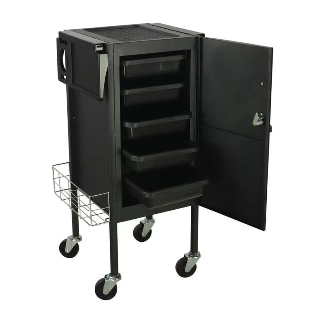 Salon SPA Beauty Hairdressing Rolling Trolley Cart with 5 Drawers Storage Cart