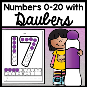 kindergarten math with bingo daubers! {numbers 0-20!} {includes number tracing}