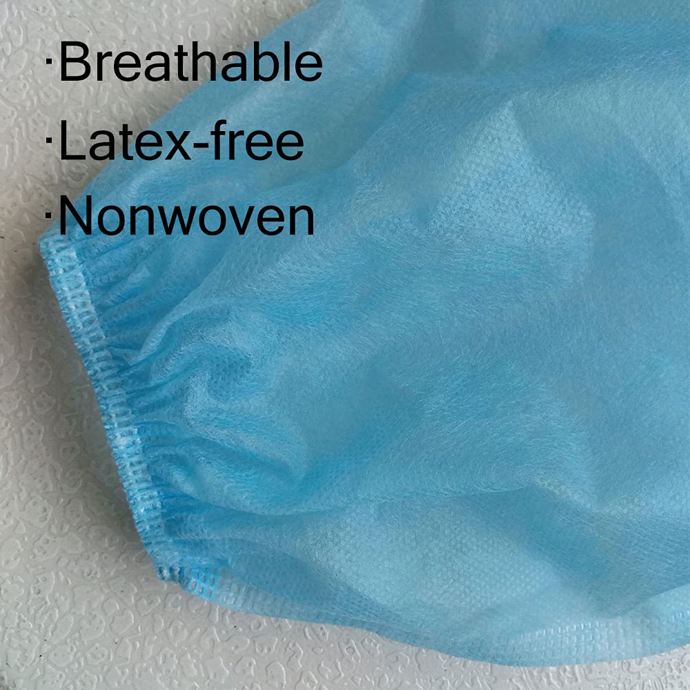 Greenour Pack of 200 Disposable Sleeve Covers for Arms Breathable and Durable Nonwoven Oversleeves Latex-free with Elastic Ends Blue 16 Inches