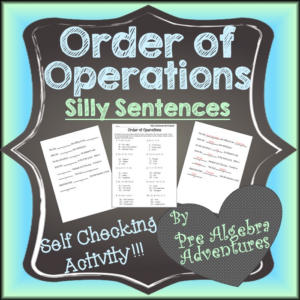 order of operations silly sentences