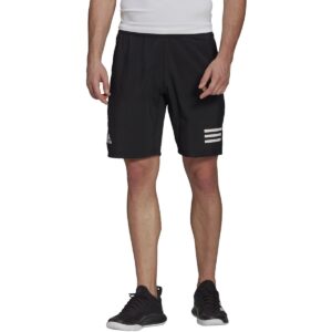 adidas men's club tennis 3-stripes shorts, black/white, medium