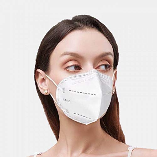 LundyBright KN95 Face Mask 50 Pack, 5-Layer Protective Masks with Elastic Earloop Respirator, Breathable Cup Facemask Against PM2.5 Dust, Air Pollution