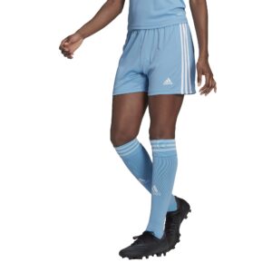 adidas womens squadra 21 shorts, team light blue/white, small us