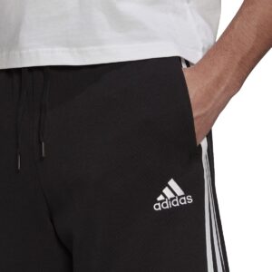 adidas,mens,3-Stripes French Terry Shorts,Black/White,Medium