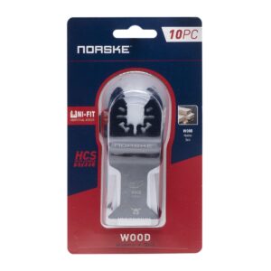 Norske Tools NOTP276 1 1/4 inch Flush Cut Oscillating Multi Tool Accessory Blade Universal Fit for Wood (10pc Pack) | Oscillating Saw Blades