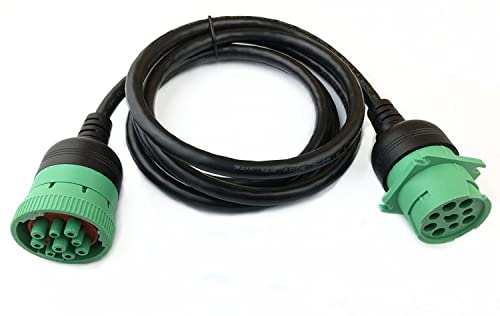 Type 2 J1939 Male to Female Extension Cable Full 9pin 20AWG 6Ft for Truck Freightliner Code Reader