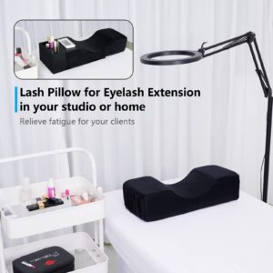 Beauty Lash Pillow for Lash Extension, Comfortable Memory Foam Eyelash Pillow Grafting Salon, Cervical Pillows Support for Protecting The Neck with Black Velvet Pillow case