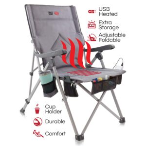 POP Design The Hot Seat, USB Heated Portable Camping Chair, Perfect for Outdoor, Sports, Beach, or Picnics. (Battery Pack Not Included)