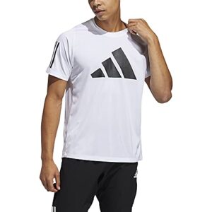 adidas mens Floral 3 Bar Tee White Large