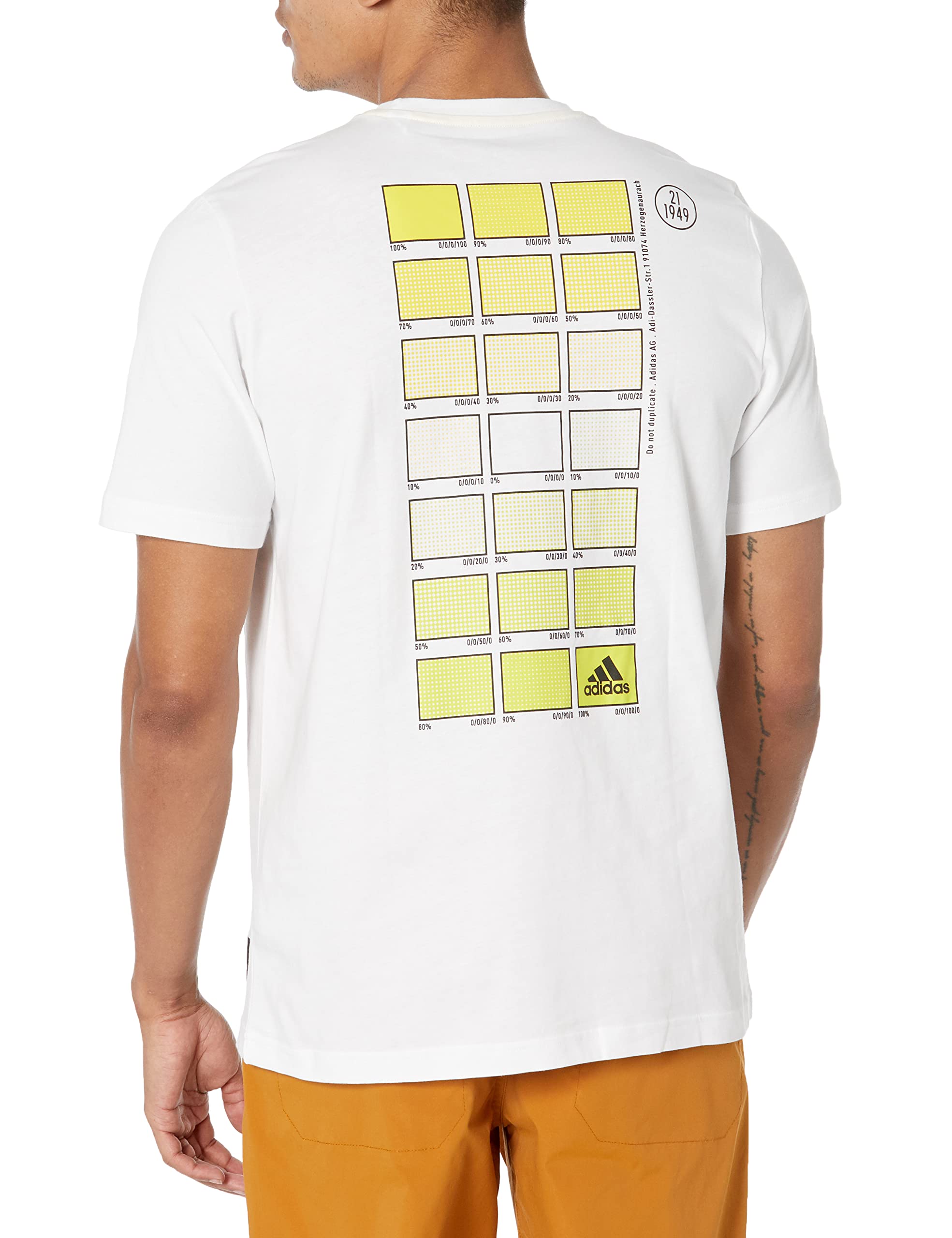 adidas mens Tech Grade Tee White Medium