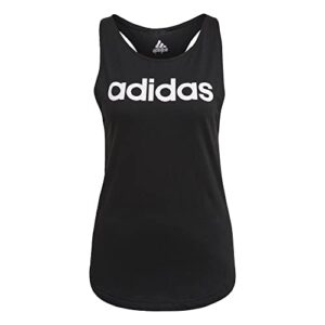 adidas womens essentials loose logo tank top shirt, black/white, x-large us