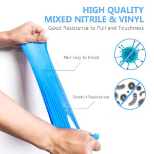 squish Disposable Gloves, 100Pcs Blue Vinyl Blend Exam Gloves Non Sterile, Powder Free, Latex Free - Cleaning Supplies, Kitchen and Food Safe(Pack of 100) (Blue Medium)